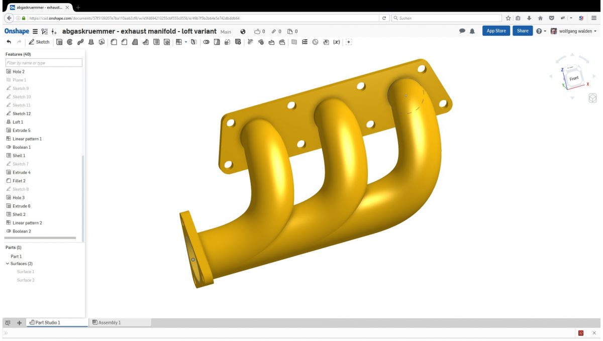 Onshape video tutorial – 12.2 abgaskruemmer – exhaust manifold – loft ... Onshape video tutorial – 12.2 abgaskruemmer – exhaust manifold – loft ...