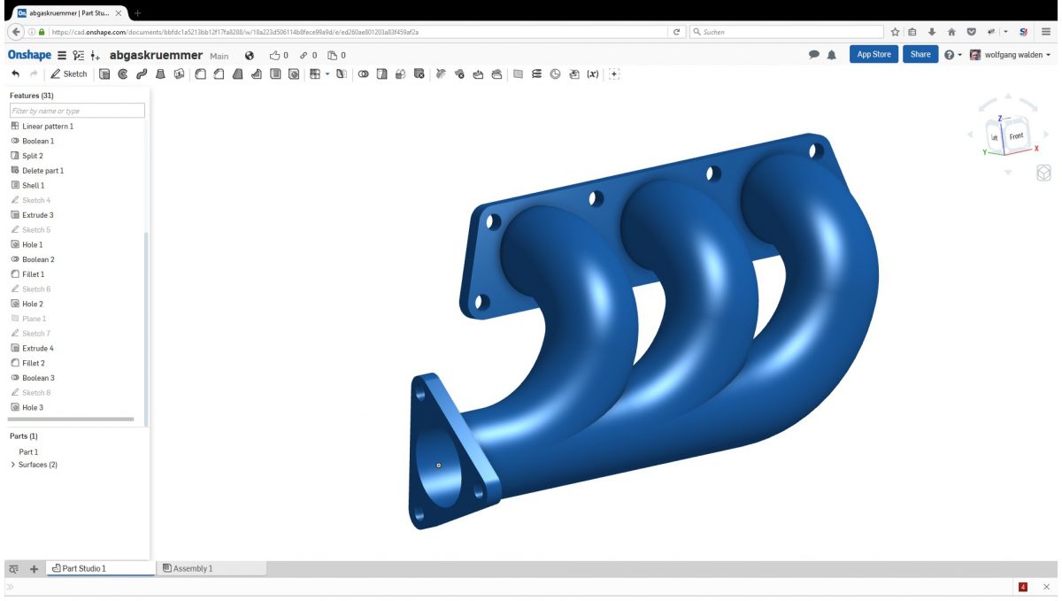 Onshape video tutorial - 12.2 abgaskruemmer - exhaustmanifold - sweep ... Onshape video tutorial - 12.2 abgaskruemmer - exhaustmanifold - sweep ...