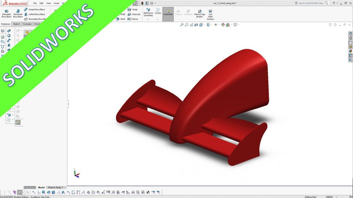 Videotutorial - solidworks 2017 - part design - F1 Front-Wing ...