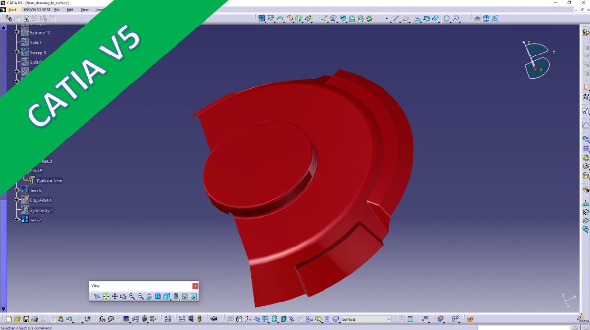 Videotutorial - catia v5 - gsd - From Drawing to Model Part 2 ...