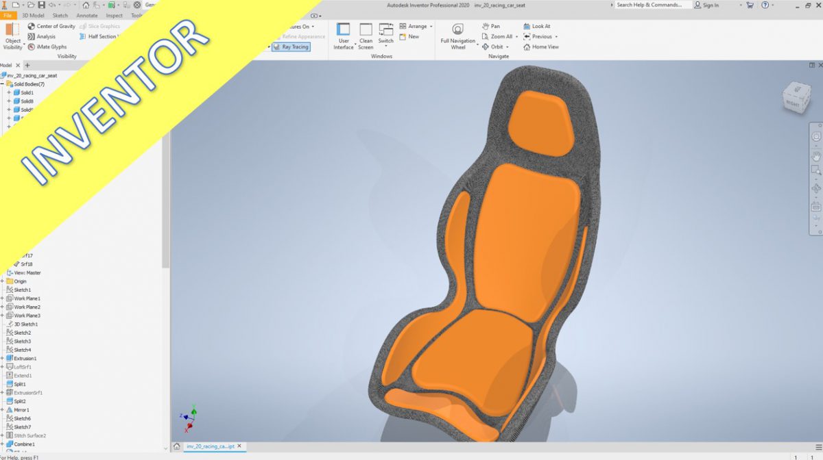 Videotutorial - inventor 2020 - part design - Racing Car Seat ...