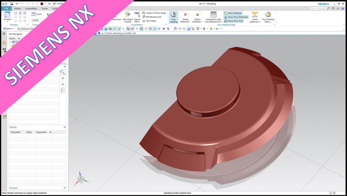 Videotutorial - siemens nx 12 - surfaces - From Drawing to Model Part 2 ...