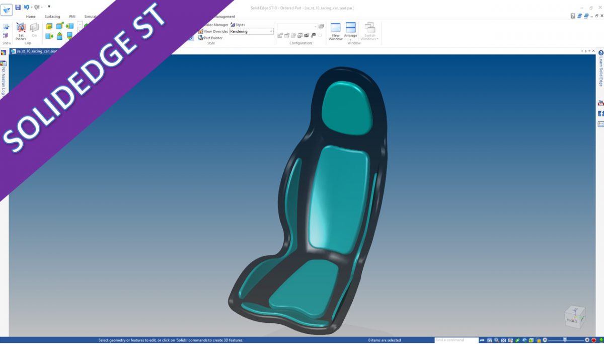 Videotutorial - solidedge st 10 - part design - Racing Car Seat ...