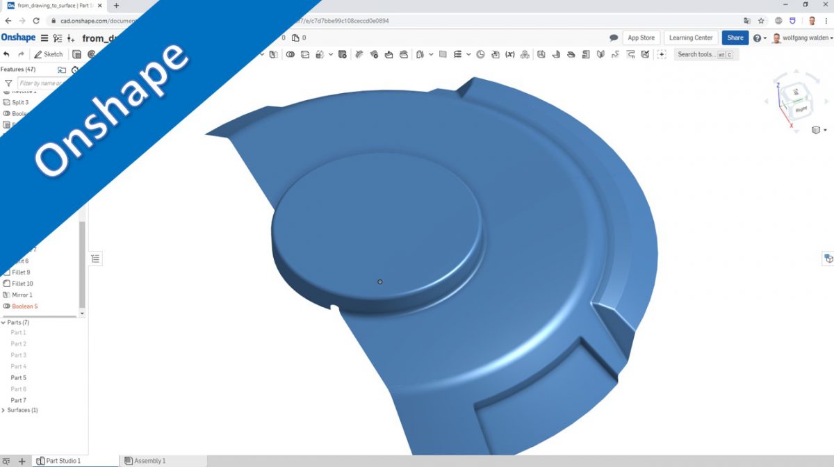 Videotutorial - onshape - part design - From Drawing to Model - wolfgang walden´s IT & CAD blog