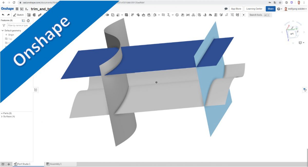 Videotutorial - onshape - surfaces - Split - wolfgang walden´s IT & CAD ...