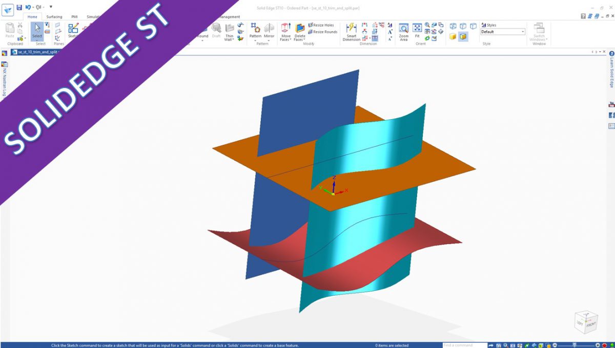 Videotutorial – solidedge st 10 – surfaces – Trim & Intersect – wolfgang walden´s IT & CAD blog