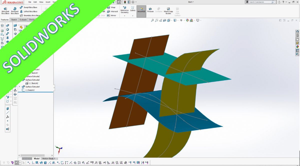 Videotutorial - solidworks 2018 / 19 - surfaces - Trim Surface & Trim - wolfgang walden´s IT ...