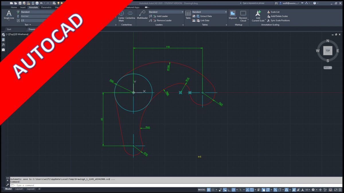 Videotutorial Autocad 2020 2d Basics 1 6 Winkel Wolfgang Walden´s It And Cad Blog