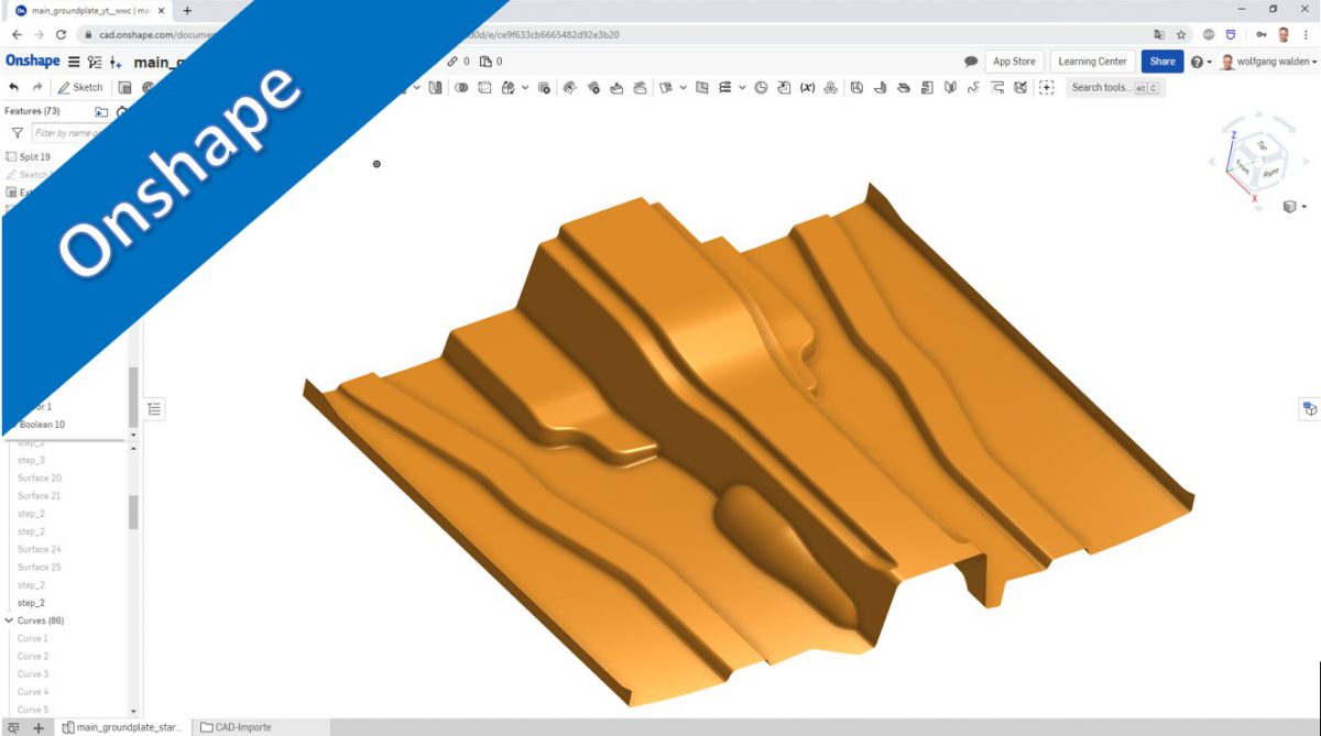Videotutorial - onshape - surfaces - Main Ground Plate - wolfgang ...