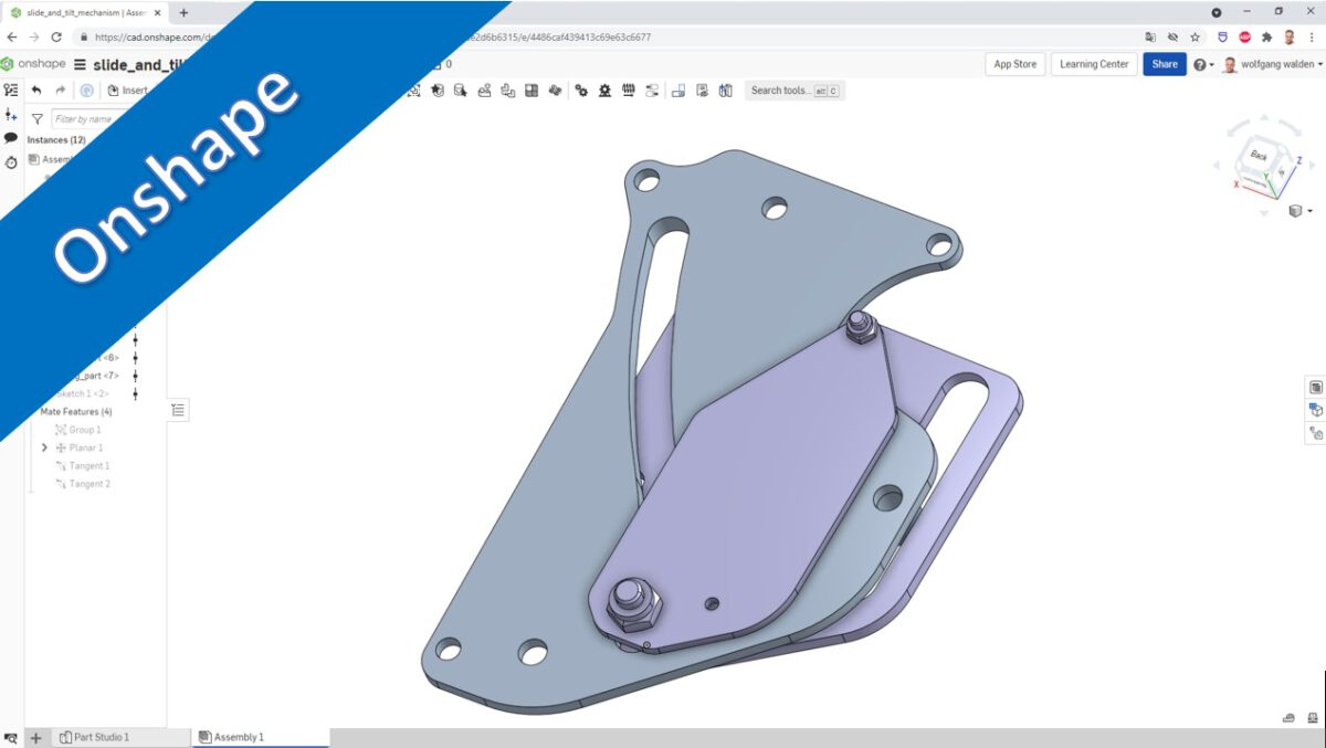 Videotutorial - onshape - kinematik - Slide & Tilt Mechanism - wolfgang ...