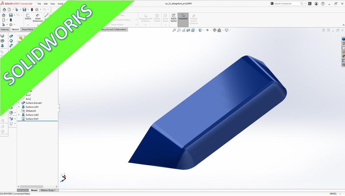 Videotutorial - solidworks 2022 - surfaces - Ablagefach - Storage ...